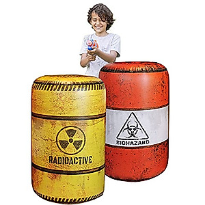 Pack of 4 Combat Battlefield Inflatables + Pack of 2 Barrels Inflatable Compatible with Nerf. Laser Tag Warzone