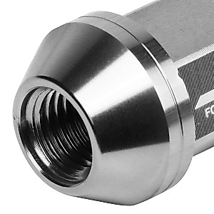 J2 Engineering 7075 Aluminum Silver M12 x 1.5 20Pcs L: 35mm Close End Lug Nut w/Socket Adapter