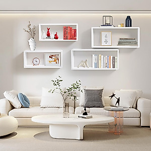 Esonal Floating Side Table, Floating Nightstand, Wall Mounted Nightstand,Hanging Nightstand,Floating Shelves for Wall Bedroom,Bathroom,Living Room,Kitchen,Office and More.