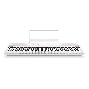 Alesis Recital – 88 Key Digital Piano Keyboard with Semi Weighted Keys, 2x20W Speakers, 5 Voices, Split, Layer and Lesson Mode, FX and Piano Lessons