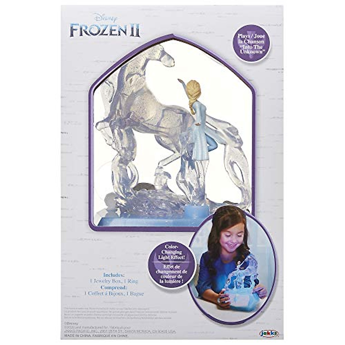 Frozen 2 Elsa & Nok Spirit Animal Horse Jewelry Box with Lights & Sounds! Accessory Ring Included - Perfect for Any Elsa Fan! for Girls Ages 3+