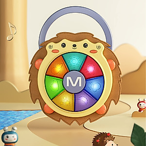 TUMAMA Baby Musical Drum Toy, Light Up Toys Electronic Music Sound Baby Toys Toddler Musical Instruments Light up Game Baby Sleep Soother Toy Christmas Birthday Gifts for Boy Girls Kids 2 3 Years