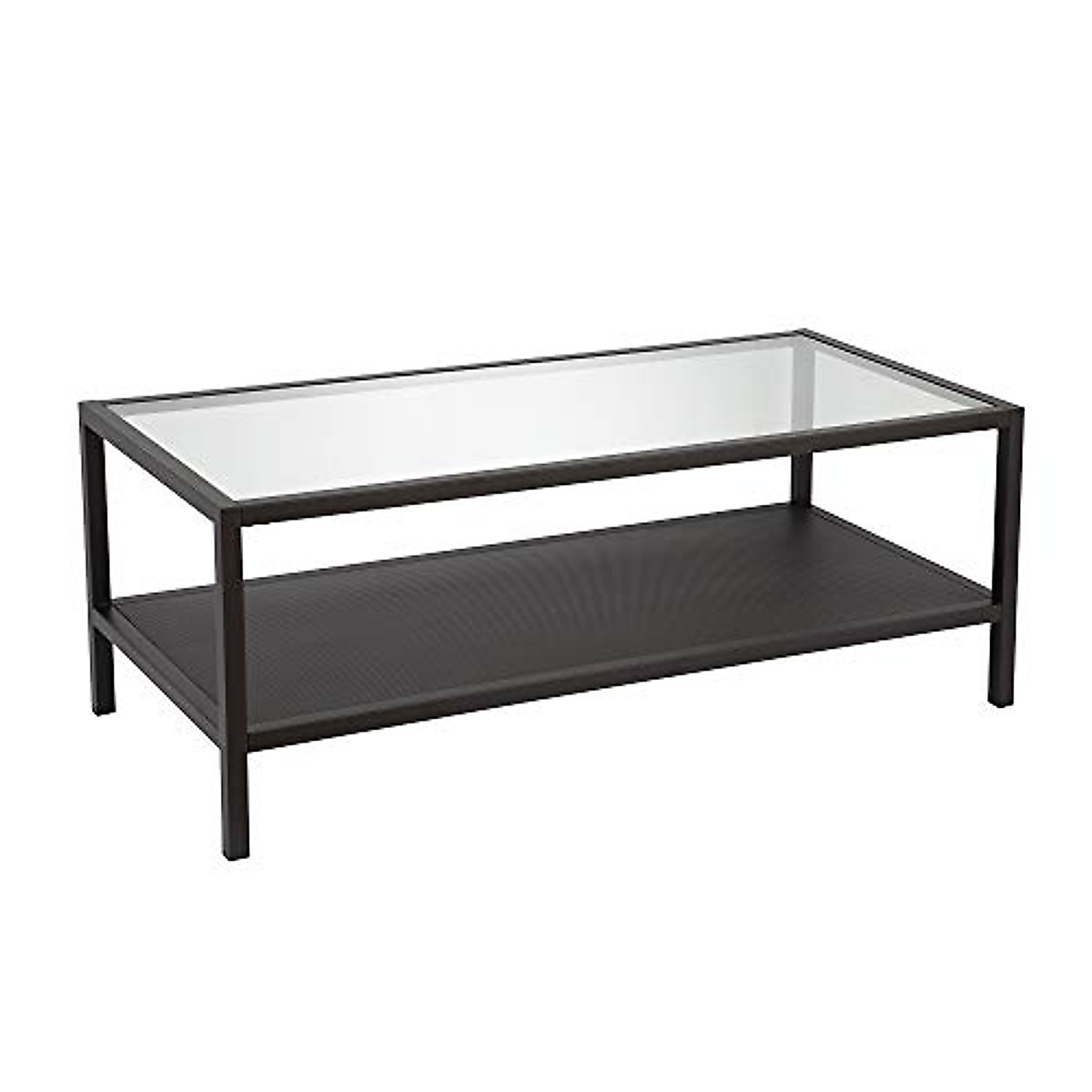 Henn&Hart 45" Wide Rectangular Coffee Table in Blackened Bronze, Modern coffee tables for living room, studio apartment essentials