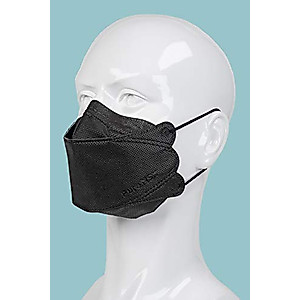 PURE-MSK Trifold Disposable Mask - Made in the USA - Light Weight Easy Breathing Material - Adult Size - 10 Pack - Black