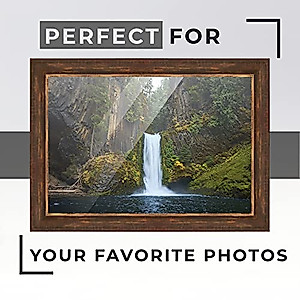 24x40 Frame Gold Real Wood Picture Frame Width 1.5 Inches | Interior Frame Depth 0.5 Inches | Garrett Modern Photo Frame Complete with UV Acrylic, Foam Board Backing & Hanging Hardware