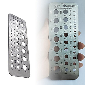 PSCCO 1PC Stainless Steel Diameter Gauge DIY Drill Measurement Gauge Tool