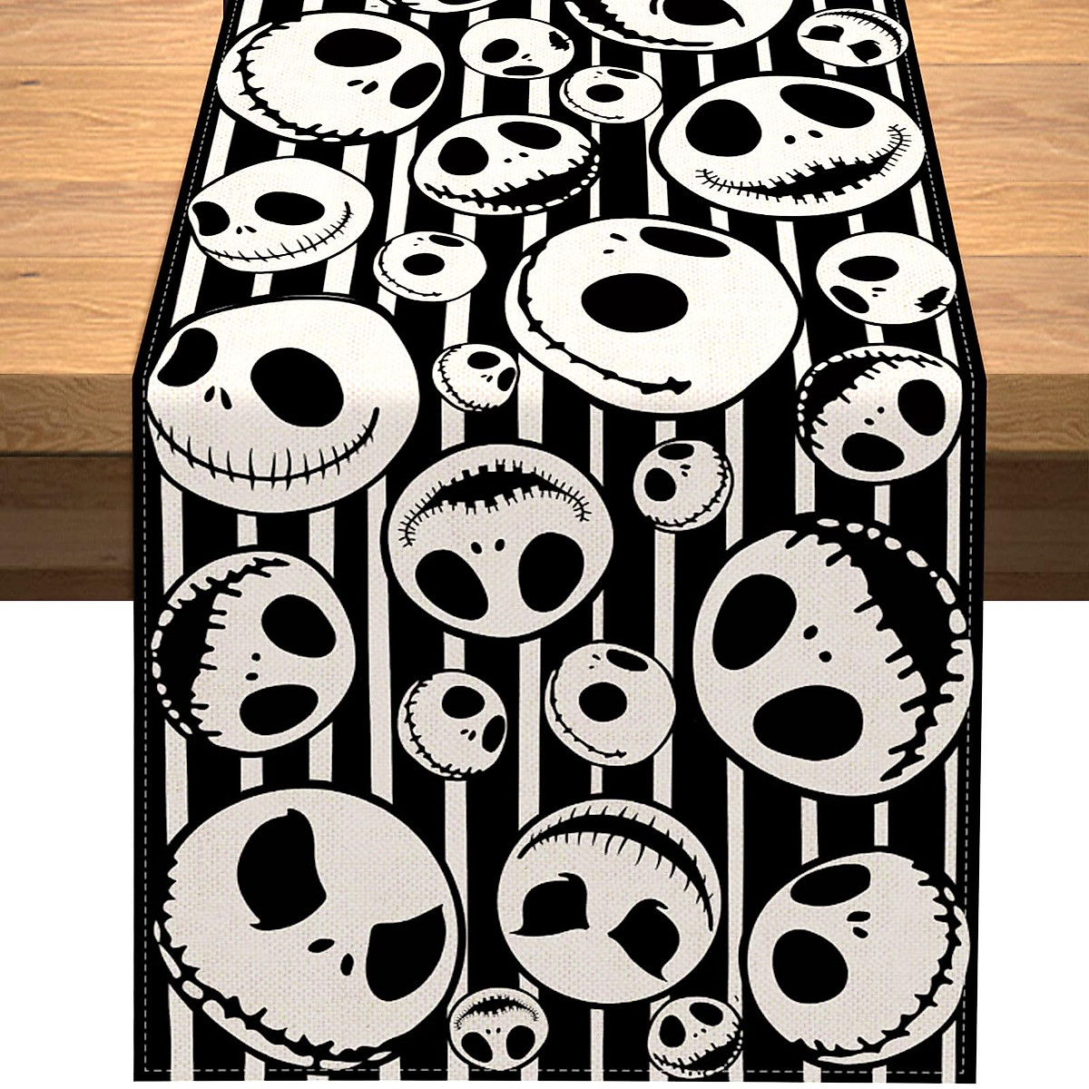 Vohado Nightmare Before Christmas Table Runner Halloween Jack Skellington Birthday Theme Party Decoration Dining Room Home Kitchen Table Decor (13" x 72")
