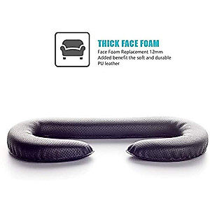 KIWI design VR Face Cover Cushion for HTC Vive, Foam Pad Eye Pad Replacement for HTC Vive 2 Packs 12mm 6mm with Lens Cleaning Kit