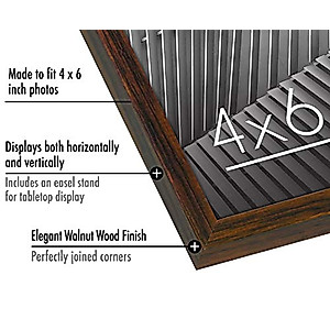 Americanflat 4x6 Picture Frame in Walnut - Thin Border Photo Frame with Shatter Resistant Glass - Horizontal and Vertical Formats for Wall and Tabletop