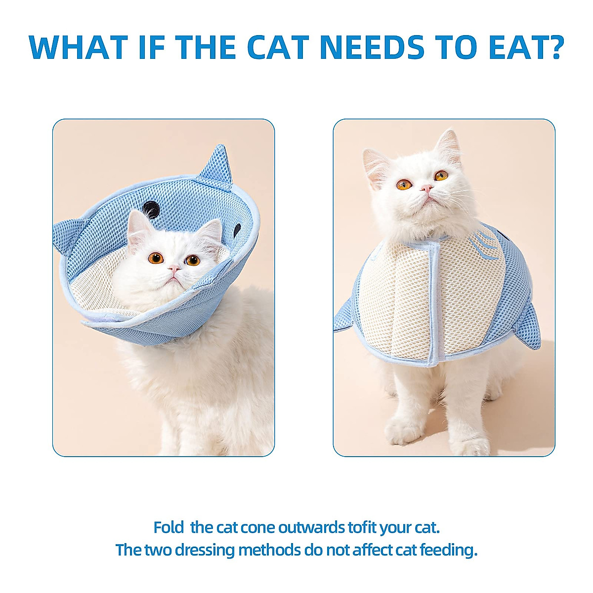 Oceskyha Cat Cone Collar Soft to Stop Licking, Cat Recovery E Collar for Small Large Cats,Collar for Small Dogs Teddy Dog, Cat Neck Cone Alternative for Cats Kittens(Blue Dink)