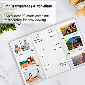 Photo Album for Fujifilm Instax Mini Camera, Polaroid Camera, Instax Photo Album with Memo Areas, 180 Pockets 2x3 Photo Album with Writing Space for Instax Mini 12 11 40 9 7+ Evo Liplay Camera,White