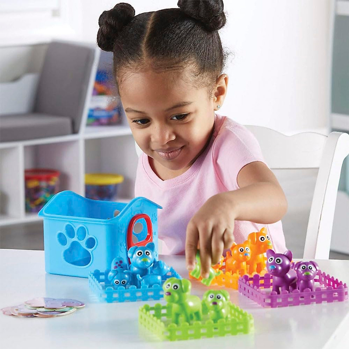 Learning Resources Sort-'Em-Up Pups 28 Pieces, Ages 3+ Sorting & Matching Toys, Educational Toys for Toddlers, Preschool Toys, Toddler Learning Toys