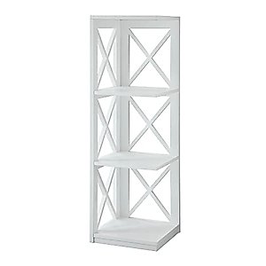 Convenience Concepts Oxford 3 Tier Corner Bookcase, White