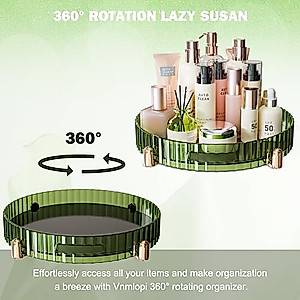 Vnmlopi Rotating Makeup Organizer for Vanity, Bathroom Organizer Countertop Spinning Holder – Large Capacity Perfume Organizer Tray, Skincare Organizers Cosmetics Storage Rack