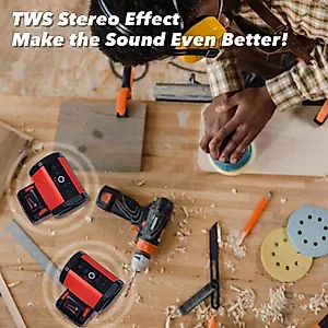 ohyes Bluetooth Speaker Fit for Milwaukee M18 Battery Packs for Jobsite, Camping & Workshop (Battery not Included)