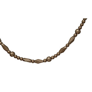 Creative Co-Op Paulownia Wood Bead Garland with Jute Tassel, Pewter