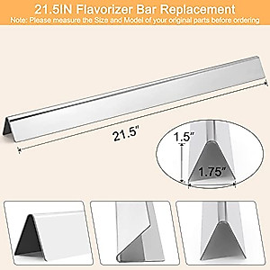 Hiorucet 21.5-Inch Weber 7534 7535 Flavorizer Bars Compatible for Spirit 200 Series E200 S200 E210 S210 with Side Control Knob, 5-Pack Stainless Steel E210 Flavorizer Bars