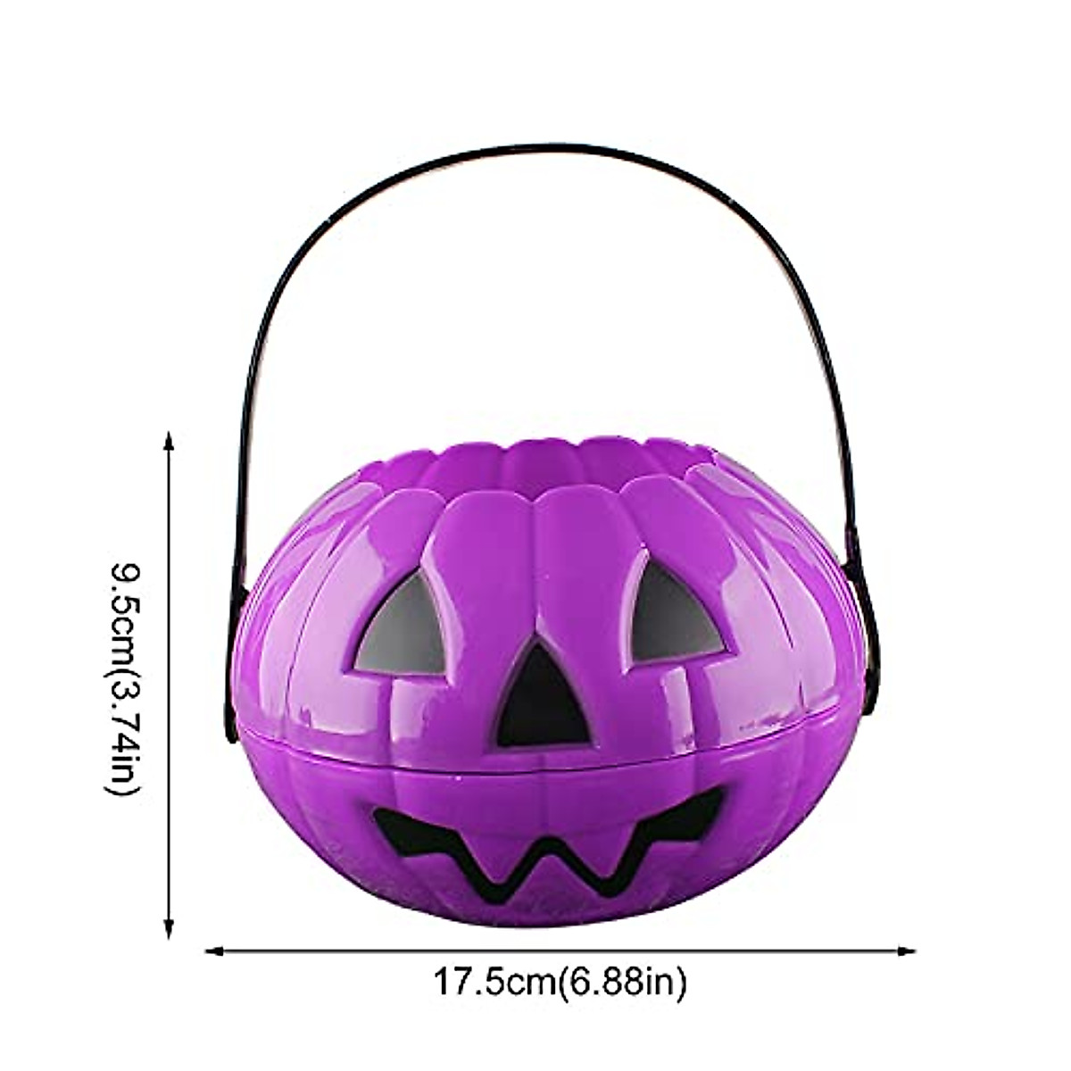 YUUAND Pumpkin Buckets for Trick or Treating,Pumpkin Detachable Halloween Decoration Half Bucket,Pumpkin Buckets Bulk Large Home Decor Desktop Ornament