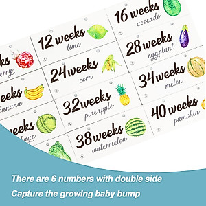 Ultrasound picture Frame, Sonogram Picture Frame with Belly Bump Fruit and Vegetable Signs, Expecting Parents to be Unique Gifts for Pregnant Women, Pregnancy Milestone to Track Baby Grow, White