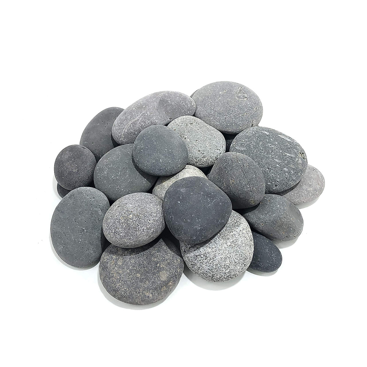 AA Plus Shop 50 Lb. Premium Black Grey Mexican Beach Pebbles 3-5 inches, Decor, Garden, Landscape, Pathways, Backyard, Rock Pebble