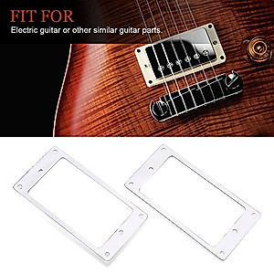 2Pcs Pickup Frame Mounting Rings Metal Humbucker Pickup Ring Electric Guitars Replacement Parts(Silver)
