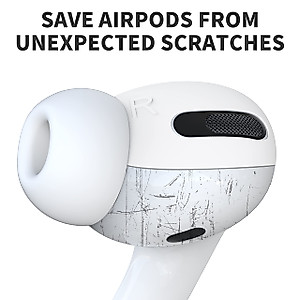 DamonLight AirPods Pro Ear Tips [Fit in The Case] 2 Pairs Cover Designed for Apple AirPods Pro, Anti Slip Silicone Cover, Dust and Scratch Free, Comfortable Listening - White
