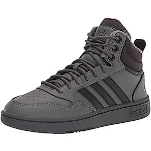 adidas Women's Hoops 3.0 Mid Basketball Shoe, Grey/Black/Carbon, 9