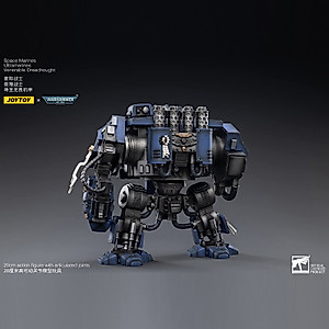 Pipigirl JoyToy × Warhammer Genuine License 1/18 Soldier Action Figures, 4inch Army Military Extreme Warrior Models Kits(Ultramarines Venerable Dreadnought)