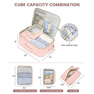 LOVEVOOK Travel Backpack for Women, 40L Carry On Backpack for Airplanes, Personal Item Bag for Airlines Fits 17 inch Laptop, TSA Approved Luggage with 3 Packing Cubes,Waterproof Weekender Gym Backpack