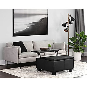 Aldo Lift Top Storage Ottoman Black - Black Wood