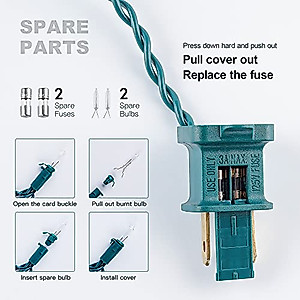 mimigogo 50-Count White Christmas Lights with Green Wire,Mini String Lights for Holiday Decorations, Christmas Tree Lights, Holiday Party, Wedding, Xmas, Home, Indoor & Outdoor Use (13ft Long)