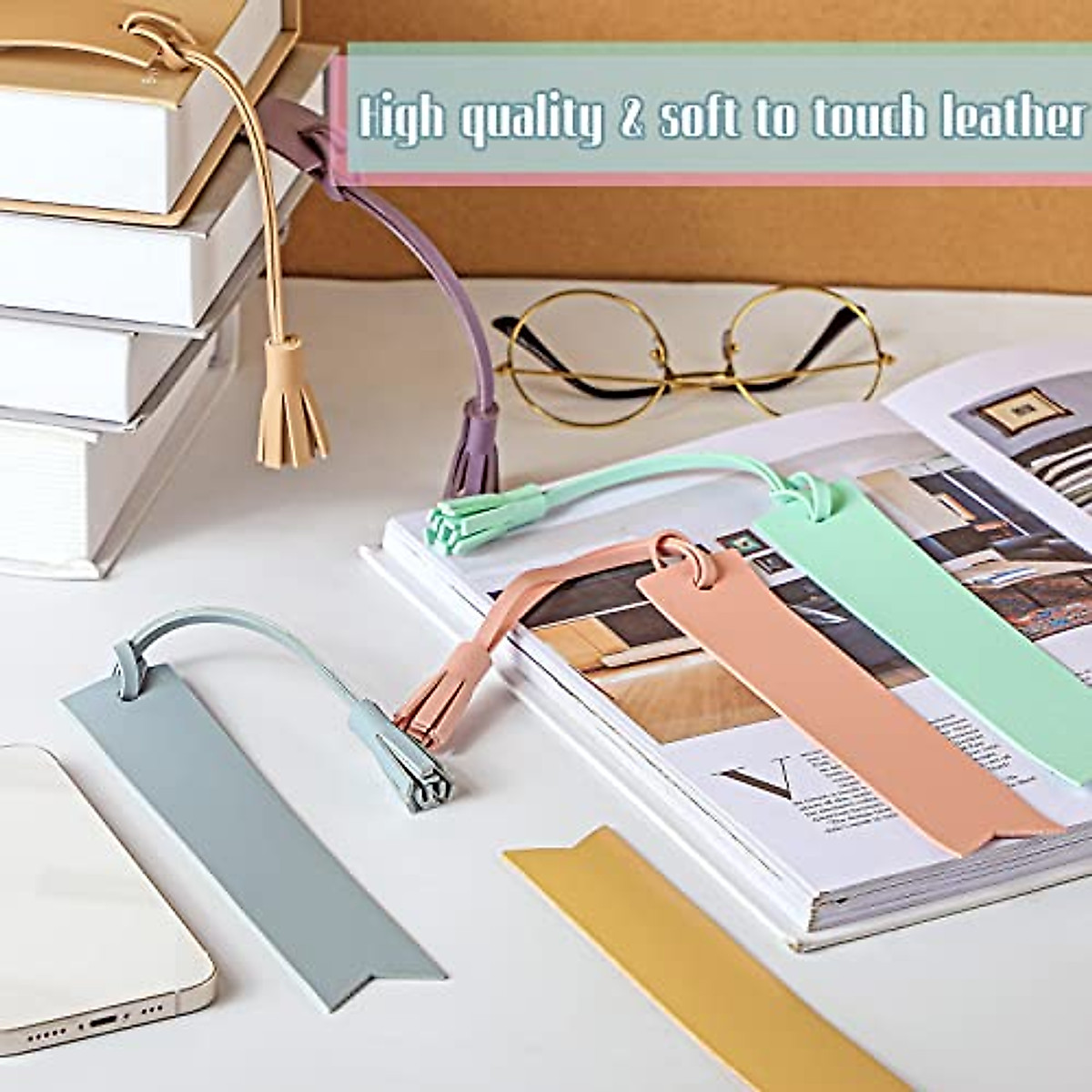 12 Pcs Bookmarks for Women Leather Bookmark Pastel Bookmarks Graduation Gifts Boho Morandi Macaron Color Bookmarks for Men Women Book Lovers Readers Daughter Girl Students Friends School College Gifts