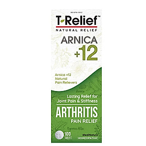 T-Relief Arthritis Arnica +12 Pain Relieving Natural Medicines Help Reduce Soreness Stiffness Aches & Pains in Joints Naturally - 100 Tablets (2 Pack)