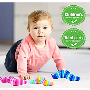 Fidget Toys Slug ,Sensory Slug Fidget Toy for Kids ,Toddler Sensory Toys,Stress Relief Toy,ADHD & Autism Fidget Toys,Preschool Boy Girl Gifts Idea,Goodie Bag Stuffers(6PCS)