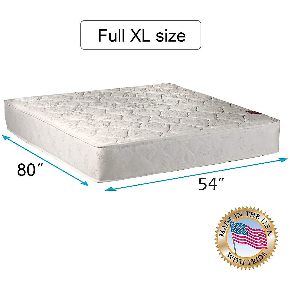 DS Solutions USA American Legacy Medium Firm Innerspring Full XL Mattress Only with Mattress Cover Protector Included - Fully Assembled, Orthopedic, Spine Support and Longlasting Comfort