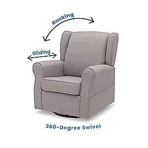 Delta Children Reston Nursery Glider Swivel Rocker Chair, French Grey