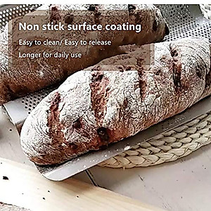TOPZEA 2 Pack Perforated Baguette Pan, Nonstick French Bread Baking Tray, 3 Wave Long Loaf Bake Mold Small Oven Toaster Pans for Toasting Hoagie Roll, Hot Dog Bun, 11.25" x 9.5"