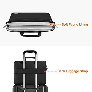 MOSISO Laptop Shoulder Bag Compatible with MacBook Air/Pro,13-13.3 inch Notebook,Compatible with MacBook Pro 14 inch 2023-2021 A2779 M2 A2442 M1, Polyester Sleeve with Back Trolley Belt, Black