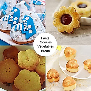 LENK Vegetable Cutter Shapes Set,Mini Pie,Fruit and Cookie Stamps Mold,Cookie Cutter Decorative Food,for Kids Baking and Food Supplement Tools Accessories Crafts for Kitchen,Green,9 Pcs