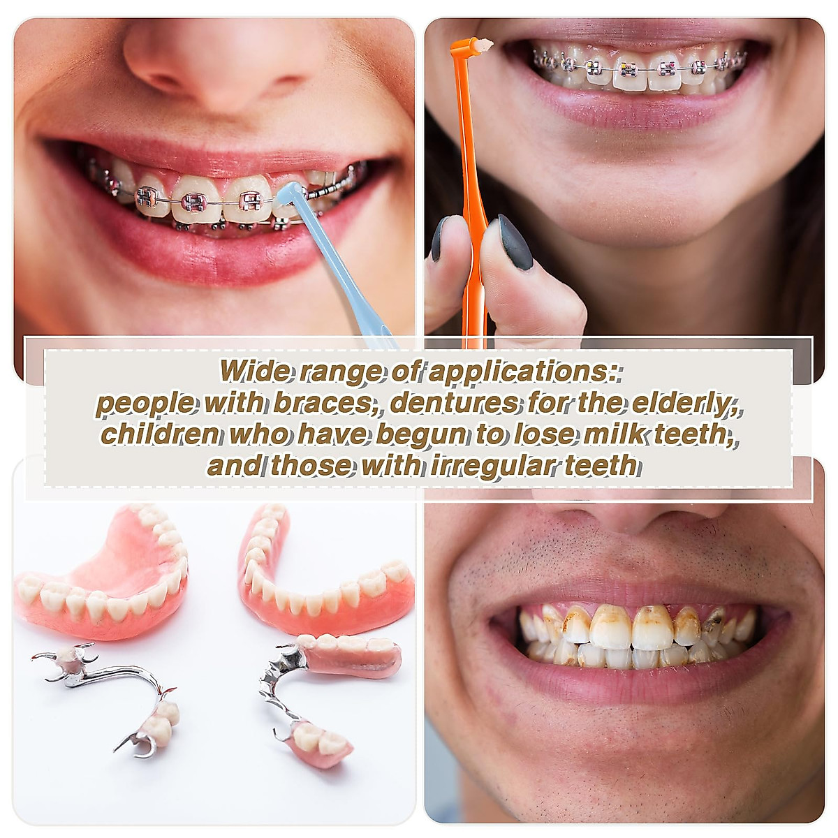 Patelai 6 Pieces End Tuft Toothbrush Soft Interdental Brushes Tooth Stain Remover Trim Toothbrush Single Brush for Implants Teeth Detail Cleaning Supplies(Bright Colors)