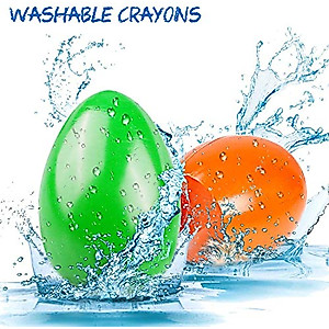 Crayons for Toddlers, Palm Grip Crayons Set 9 Colors Non Toxic Crayons Washable Paint Crayons Stackable Toys for Kids, Baby, Children, Boys and Girls(Egg-Shaped)