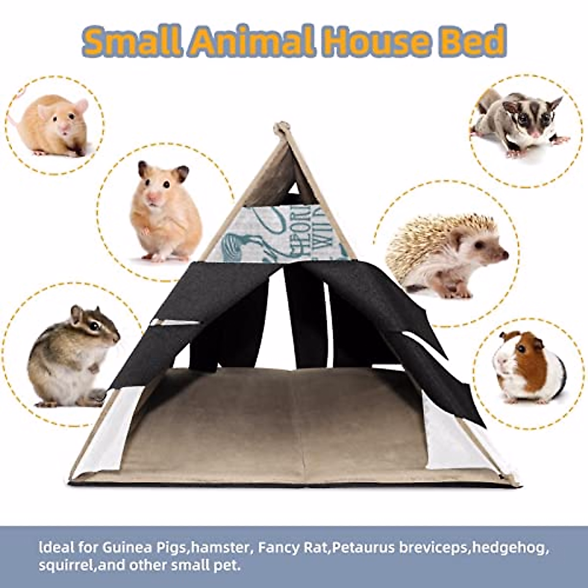 Printed Pattern, Guinea Pig Hideout for Small Animal Hamster Gerbils Chipmunks Squirrels Hedgehogs Guinea Pig Bed