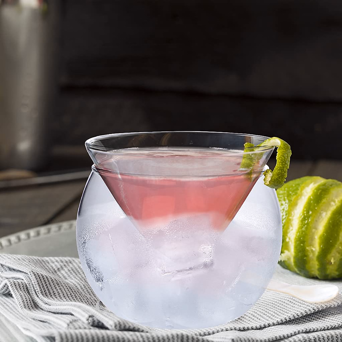 MDLUU 2-Pack Caviar Chiller Server with Mother of Preal Spoon, Ice Chilled Bowl for Martini, Cocktail, Ice Cream,Capacity 6.08 Oz