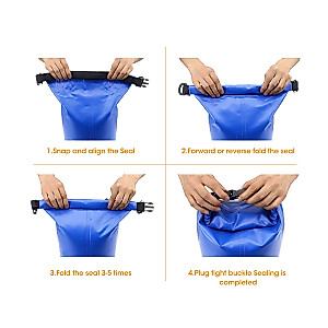 Bycc Bynn Waterproof Dry Bag 5L/ 10L/ 15L/ 20L/ 30L, Roll Top Dry Compression Sack Keeps Gear Dry for Kayaking, Boating, Rafting, Fishing and Camping, Waterproof Backpack (Blue, 15L)