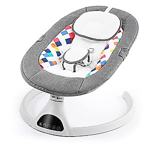 Soobaby Baby Swing for Infants,Electric Bouncer for Babies,Portable Swing for Baby Boy Girl,Remote Control Indoor Baby Rocker with 5 Sway Speeds,Music and Bluetooth