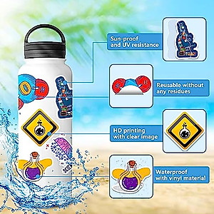 Science Stickers Pack for Kids Teens Students Teachers, 50 Pcs Natural Sciences Laboratory Stickers, Chemistry, High School Students Waterproof Vinyl Decals for Laptop Notebook Science classroom Decor
