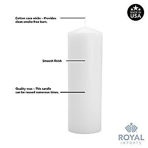 Royal Imports Unscented Pillar Candles 3 Inch Premium Wax White, 4 Sets (12 Candles - 4 of Each 3x3, 3x6, 3x9) White Unscented Premium Wax for Wedding, Spa, Party, Birthday, Holiday, Bath, Home Decor