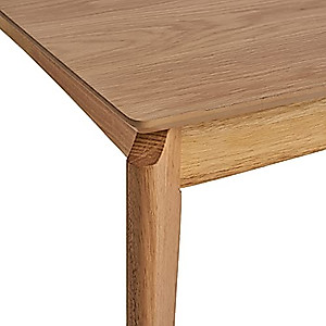Christopher Knight Home Alma Dining Table, 6-Seater, Rubberwood with Walnut Veneer, Mid-Century, Natural Oak Finish