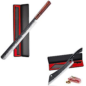 PURPLEBIRD 11“ Flexible Brisket Knife Bundle with 12” Stronger Carving Knife