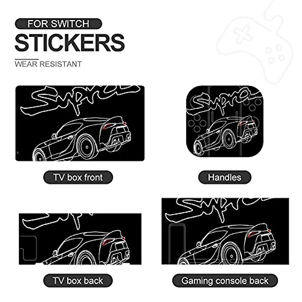 Supr-a GR--- The Skin of The Switch Controller-The Whole Body PVC Sticker Decal Covers The Skin of The Switch Controller-The Delicate Matte Texture restores The Feeling of Bare Metal